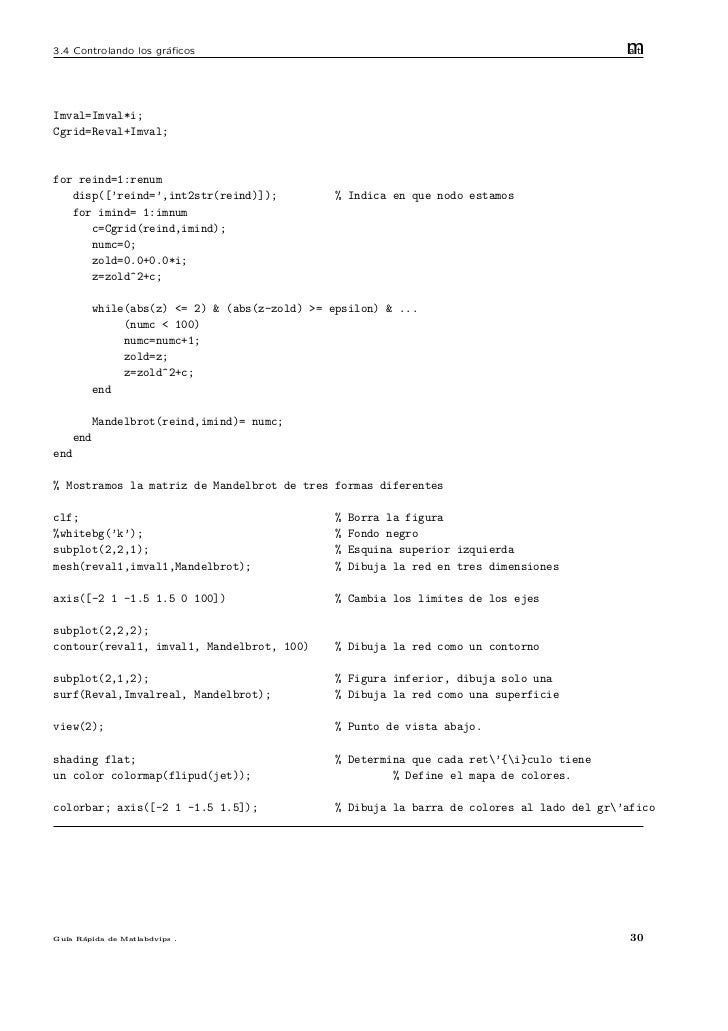 Guia rapida de matlab (comandos basicos, graficacion y programacion)