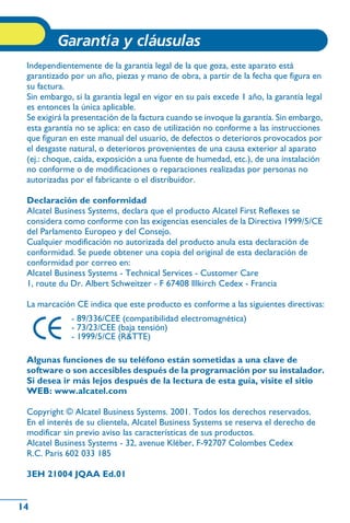 Guia rapida modelo first alcatel | PDF