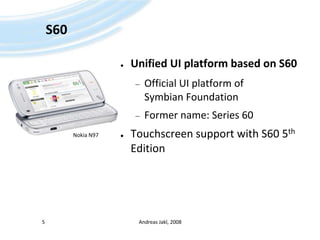 Symbian OS - GUI Architectures | PPTX