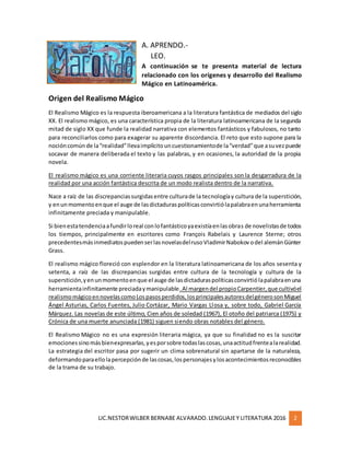 Guia Realismo Magico | DOCX