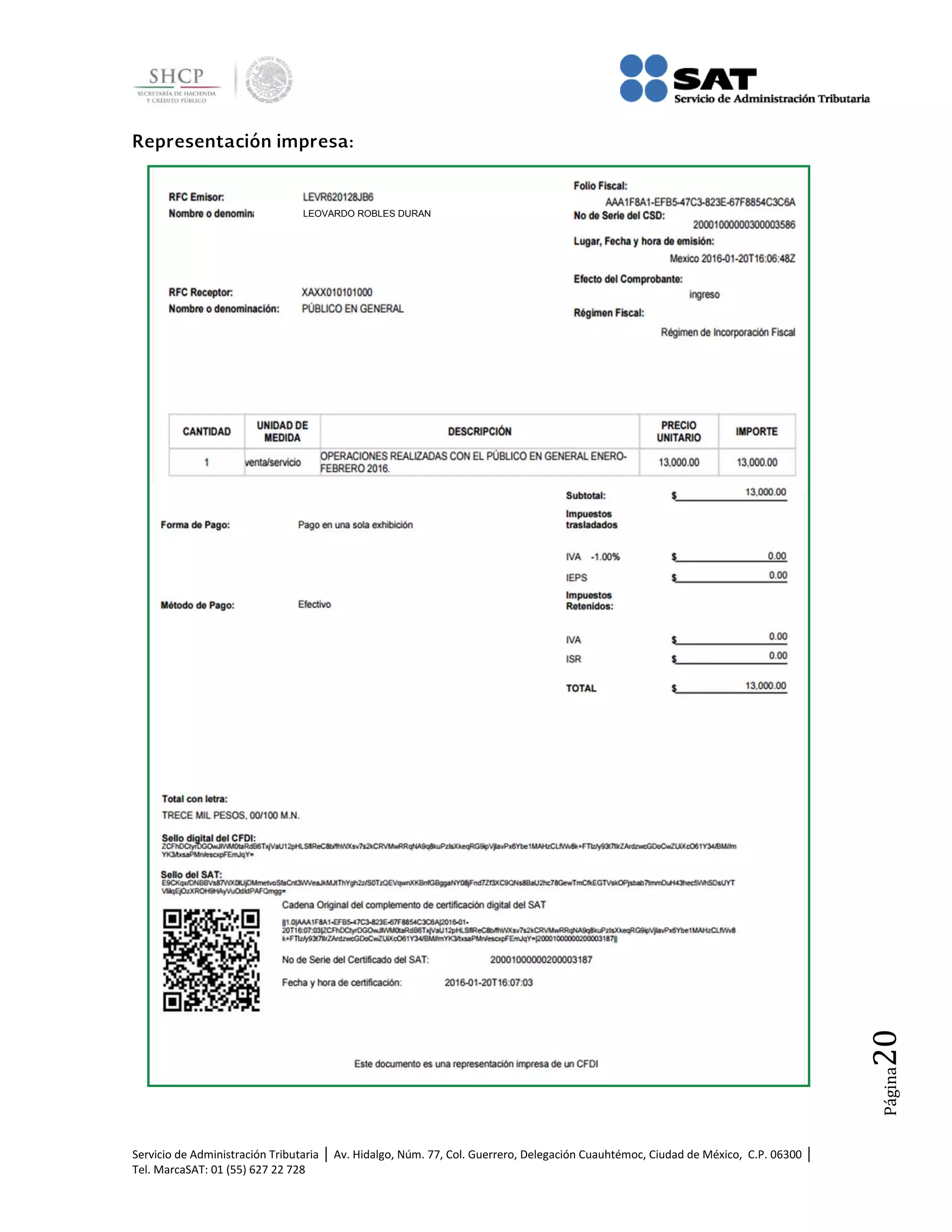 Guia regimen de incorporacion fiscal rif | PDF