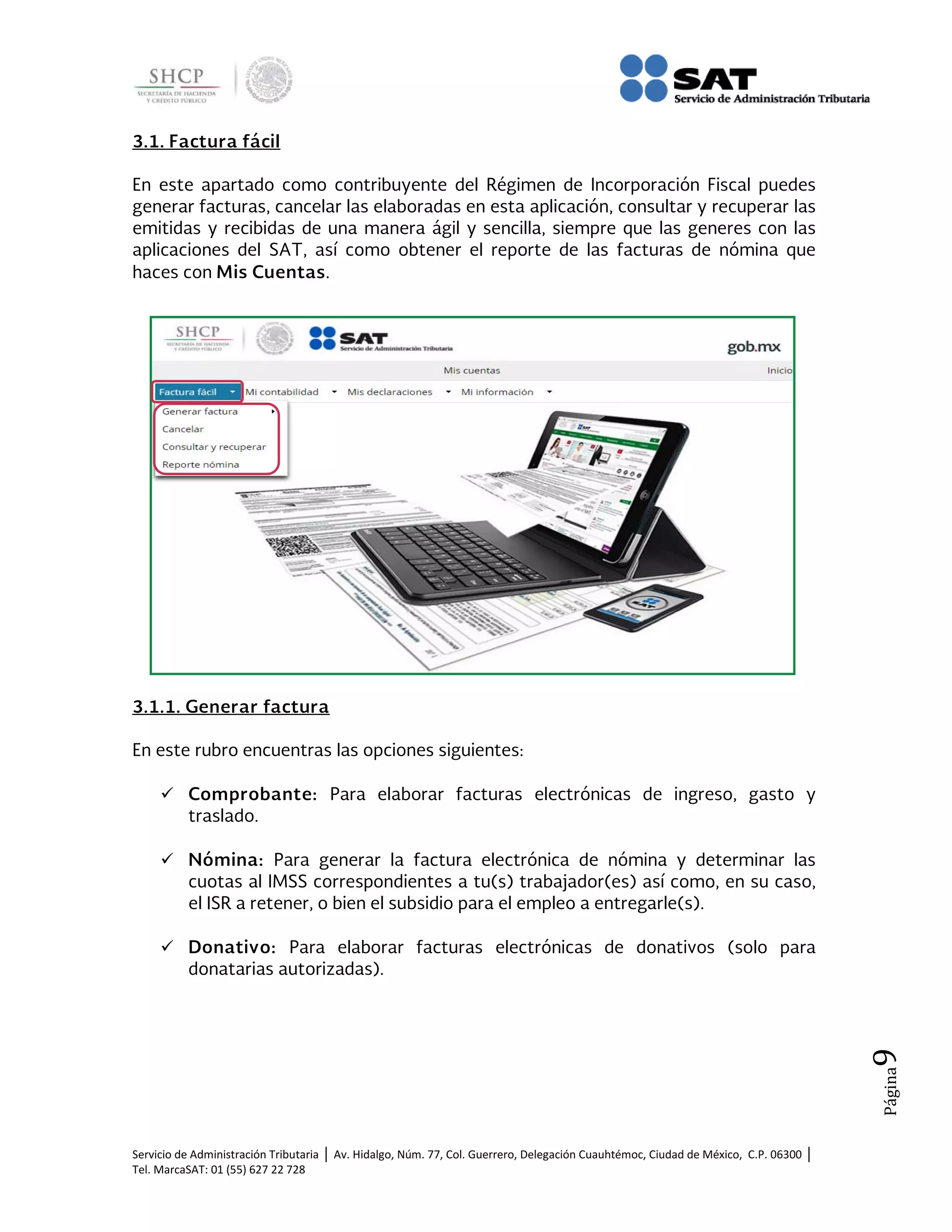 Guia regimen de incorporacion fiscal rif | PDF