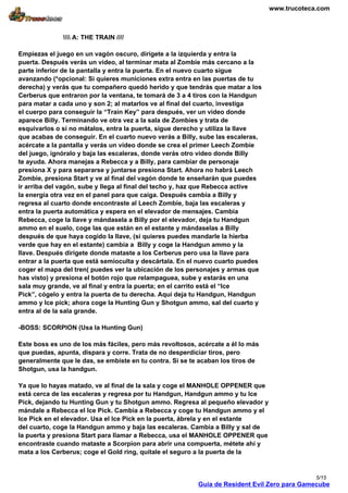 Guia resident evil zero | PDF