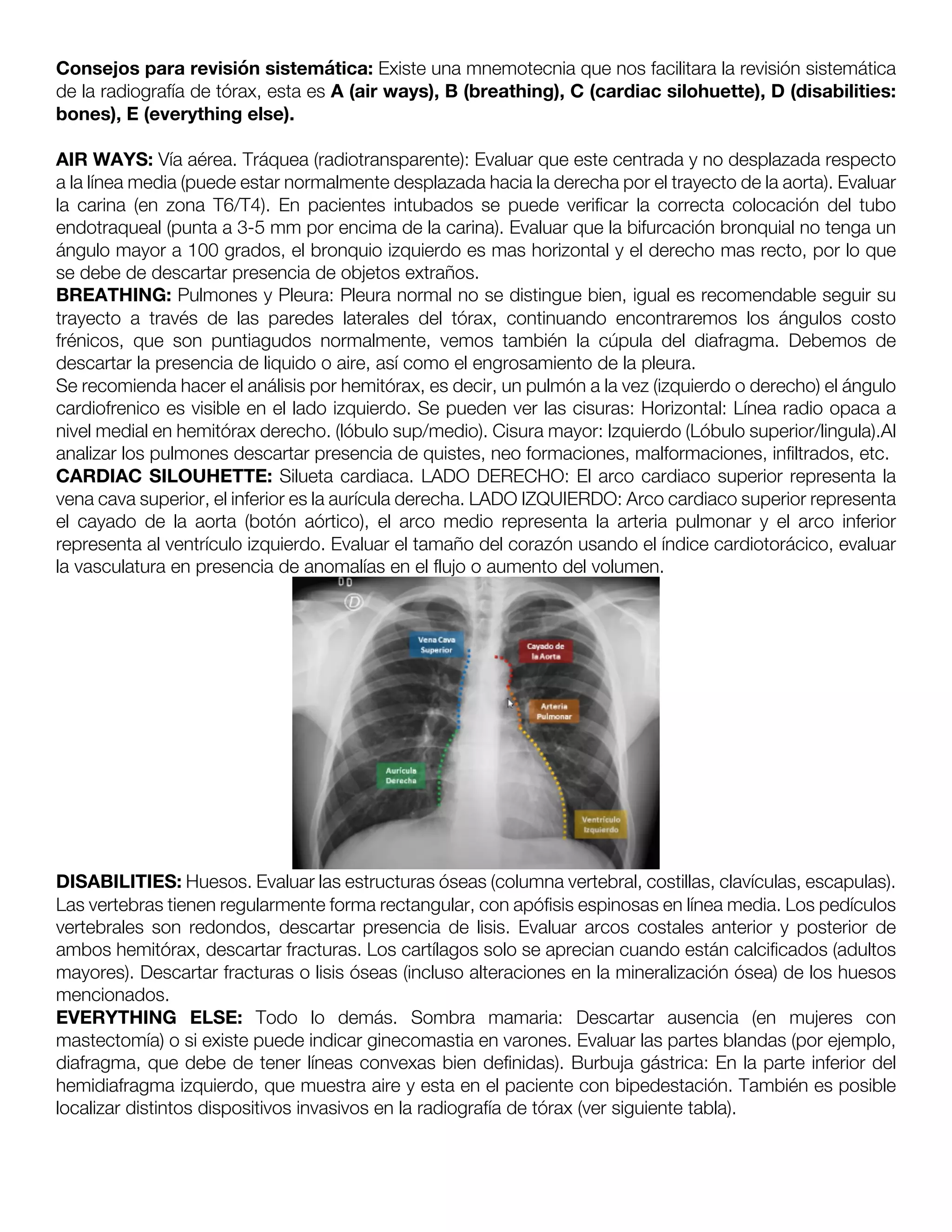 GUIA PARA INTERPRETAR RADIOGRAFÍA DE TORAX | PDF
