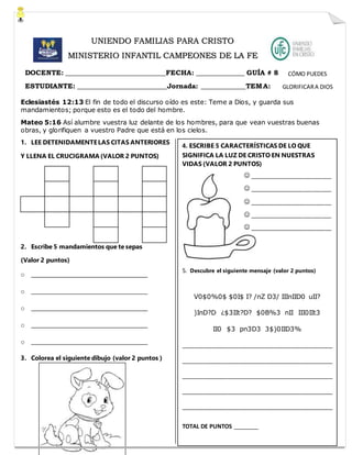 Guias para escuela dominical para niños de 8 a 11 años | DOCX