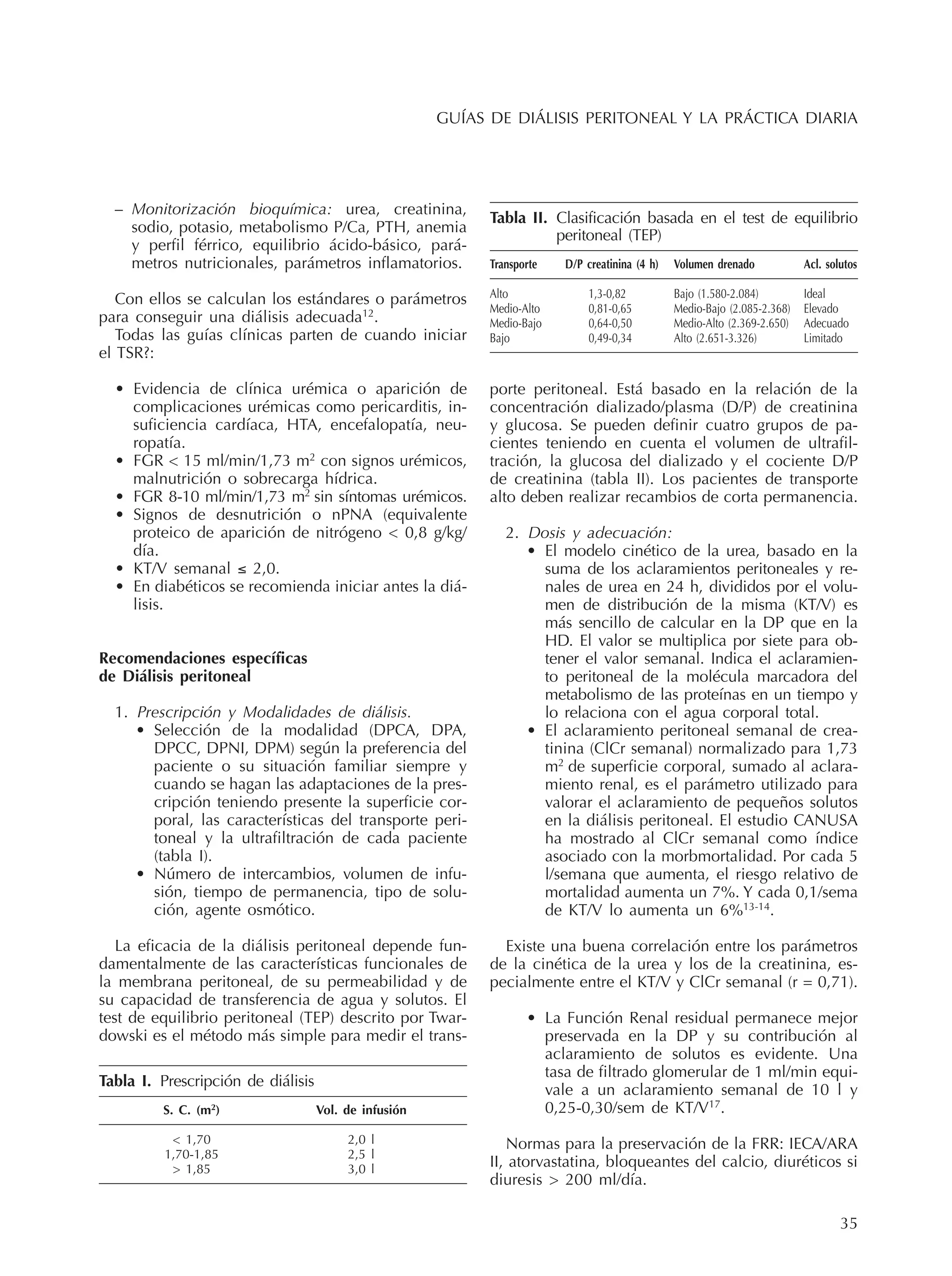 Guias de dialisis peritoneal y la practica diaria | PDF