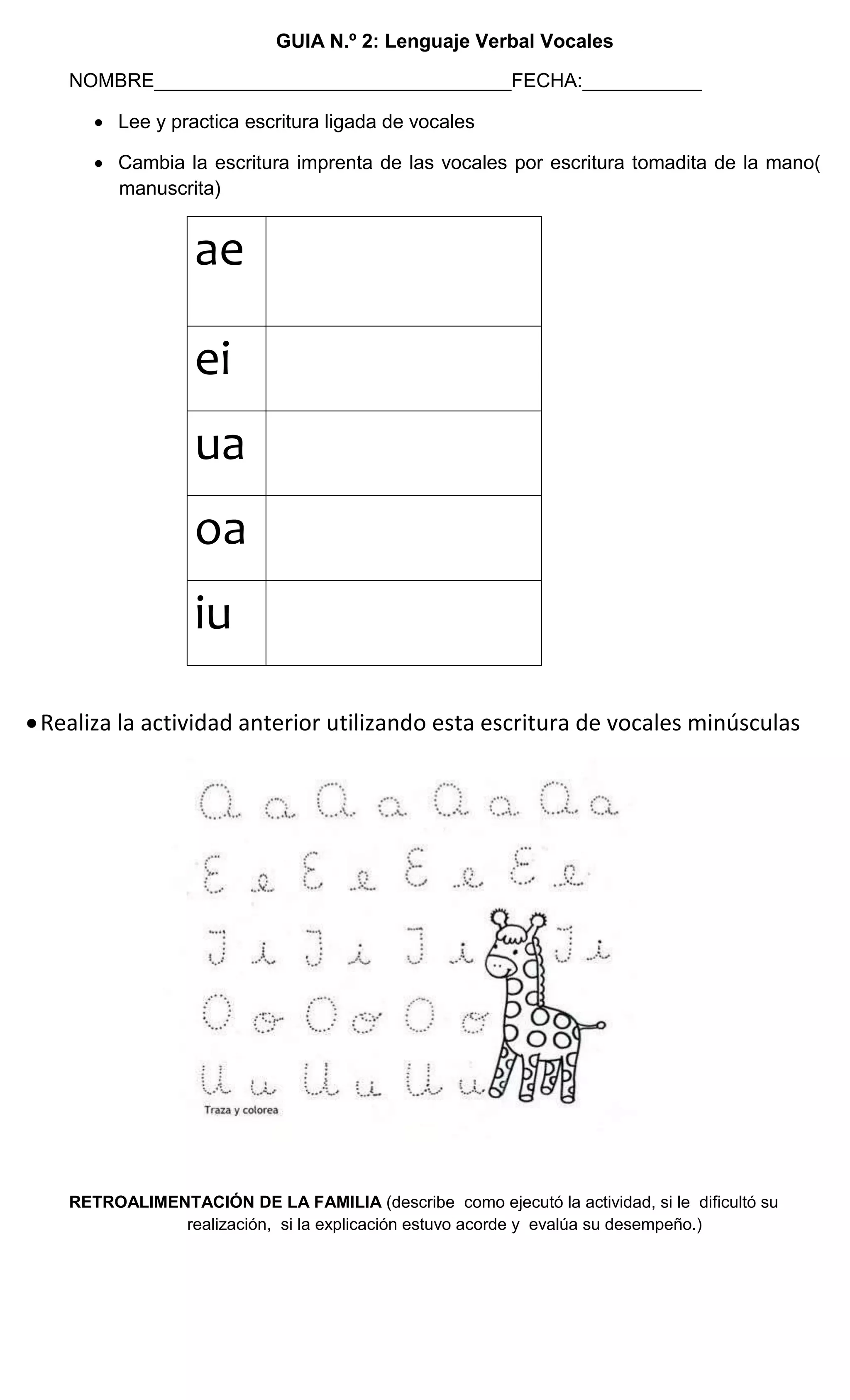 guias de vocales | PDF