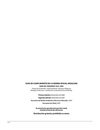 GUIA_SEMARNAT_MANEJO_RPBI.pdf cumplimiento de la norma oficial mexicana ...