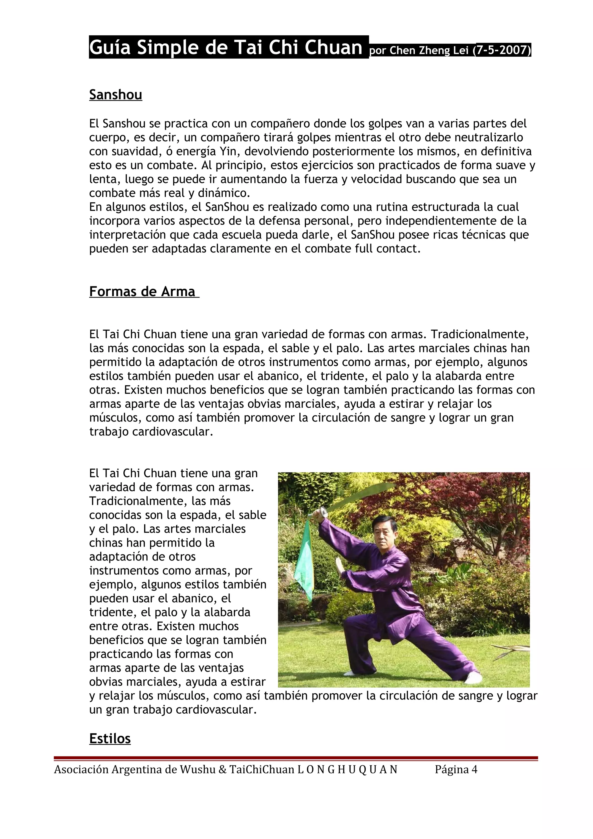 Guia simple para la practica del tai chi chuan | DOC