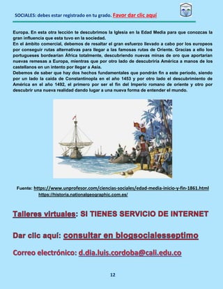 Guía sociales edad media - división Clases sociales | PDF