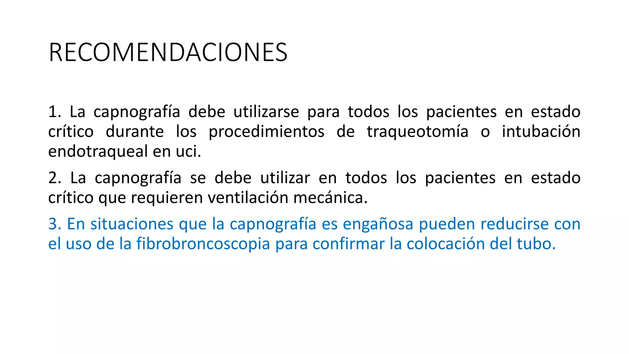 Guias y normas para uso de capnografia en unidad de cuidados intensivos ...