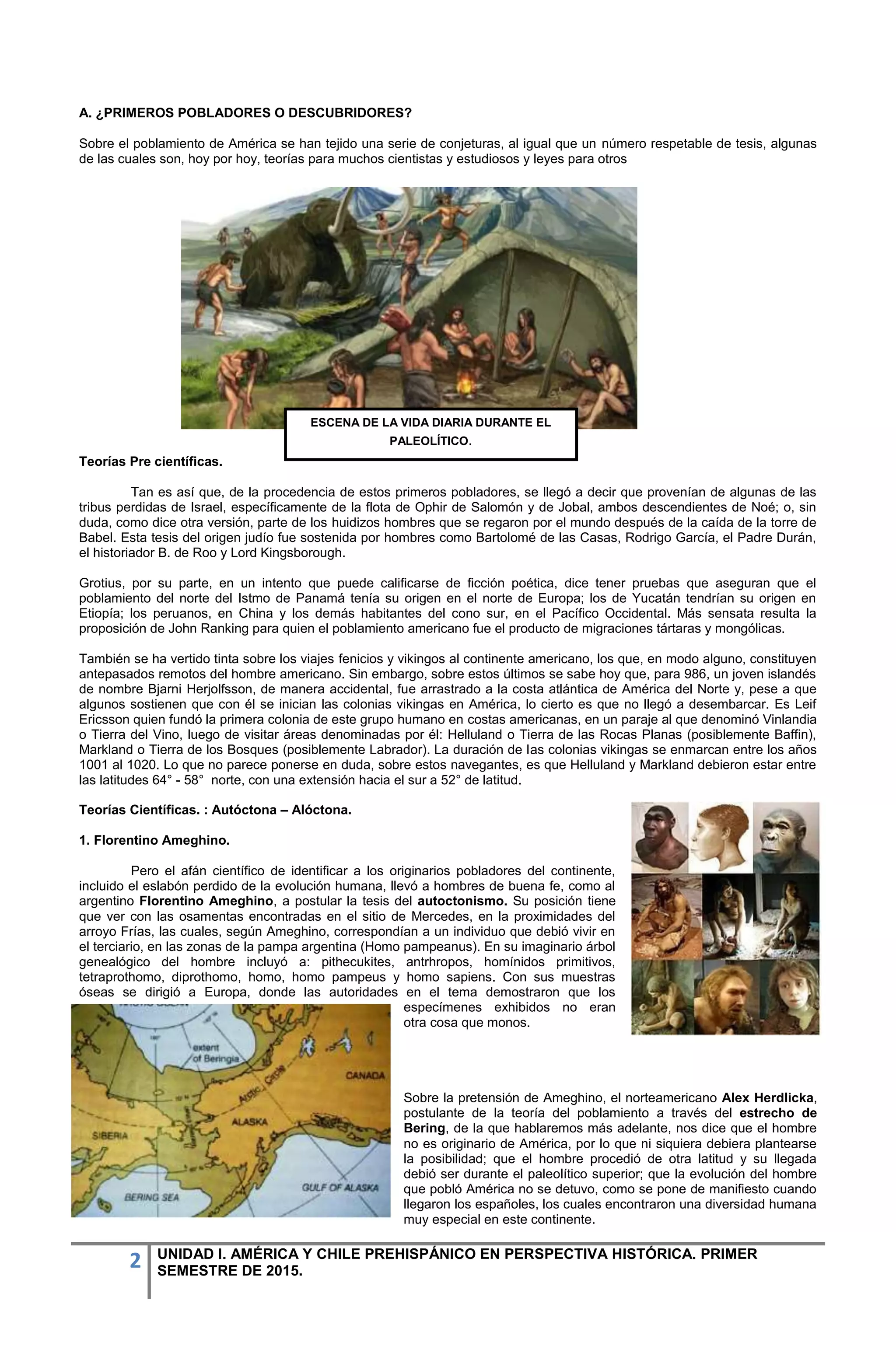 Guia teorico practica 1 historia de chile - prehistoria americana | PDF