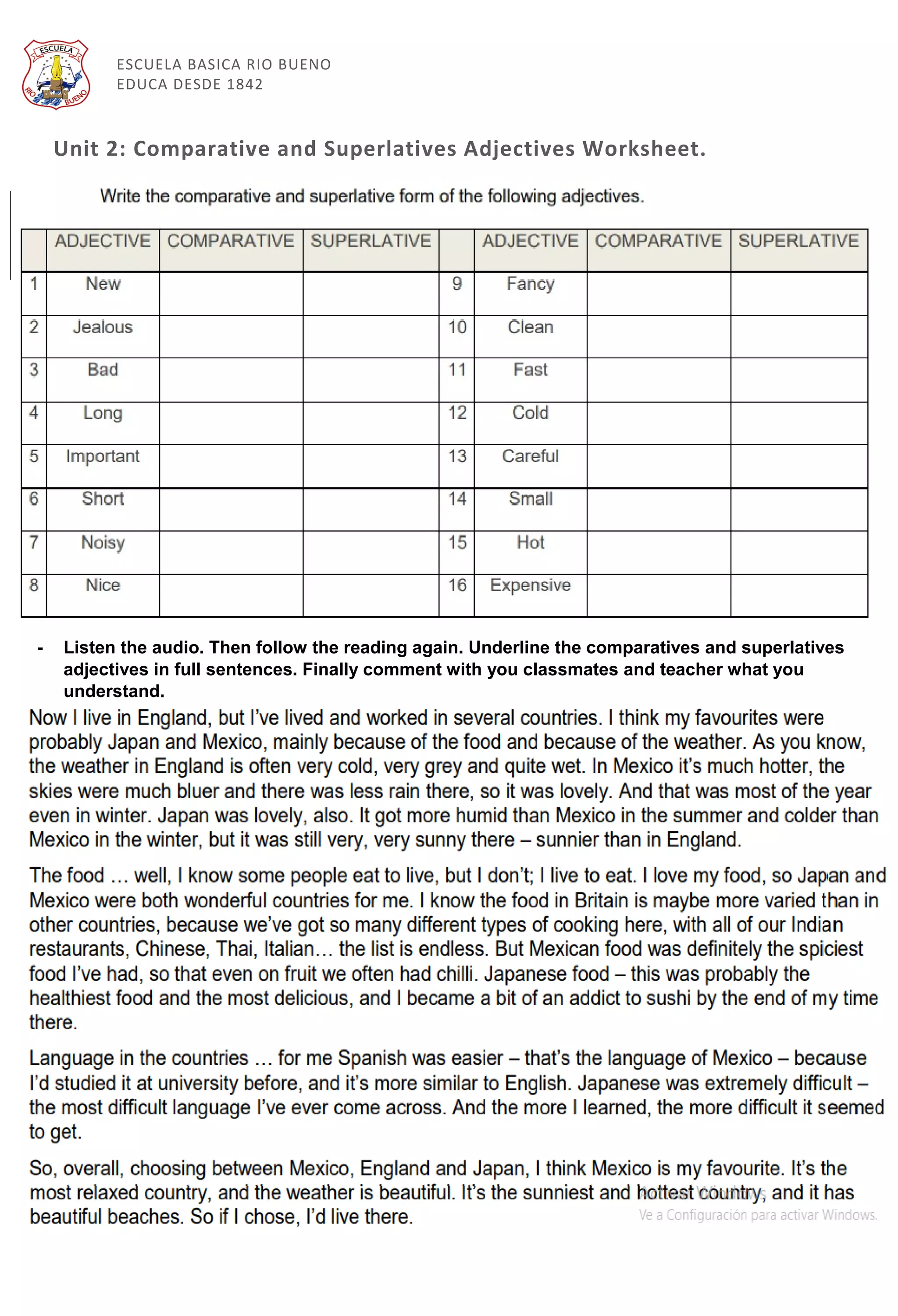 GUIA UNIT 2 Comparatives and Superlatives Adjectives.pdf