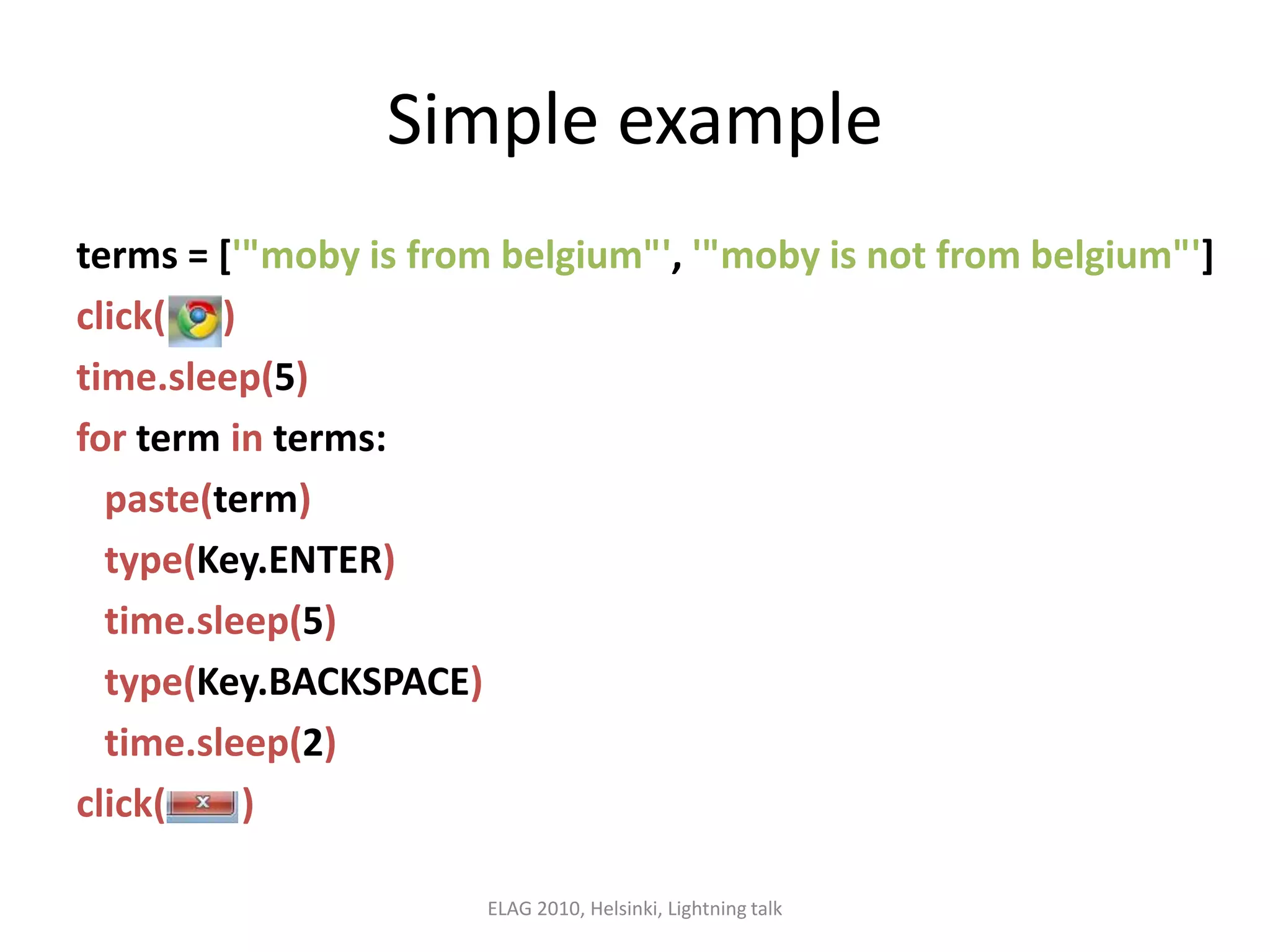 GUI automation with Sikuli | PDF