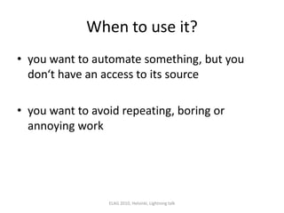 GUI automation with Sikuli | PDF