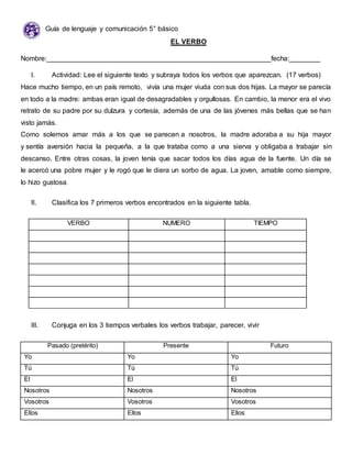 Guia verbos | PDF