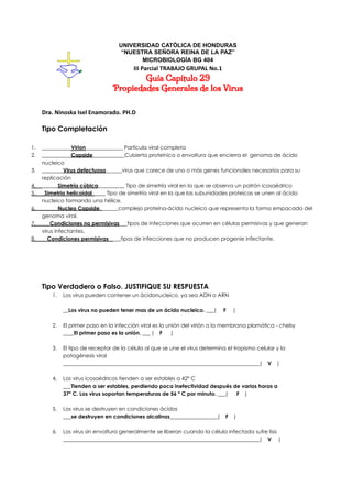GUIA DE GENERALIDADES DE LOS VIRUS PARA RESOLVER | PDF