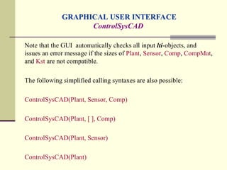 Linear and Nonlinear Multivariable GUI_ControlSysCAD_Part_2.ppt