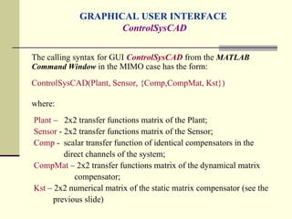 Linear and Nonlinear Multivariable_GUI_ControlSysCAD_Part_2.ppt