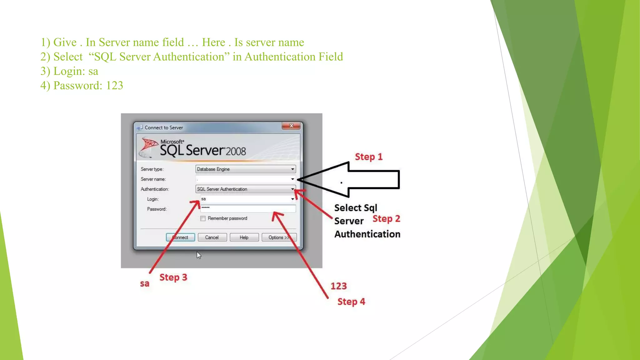 Gui Creation Of Db And Table Ppt 