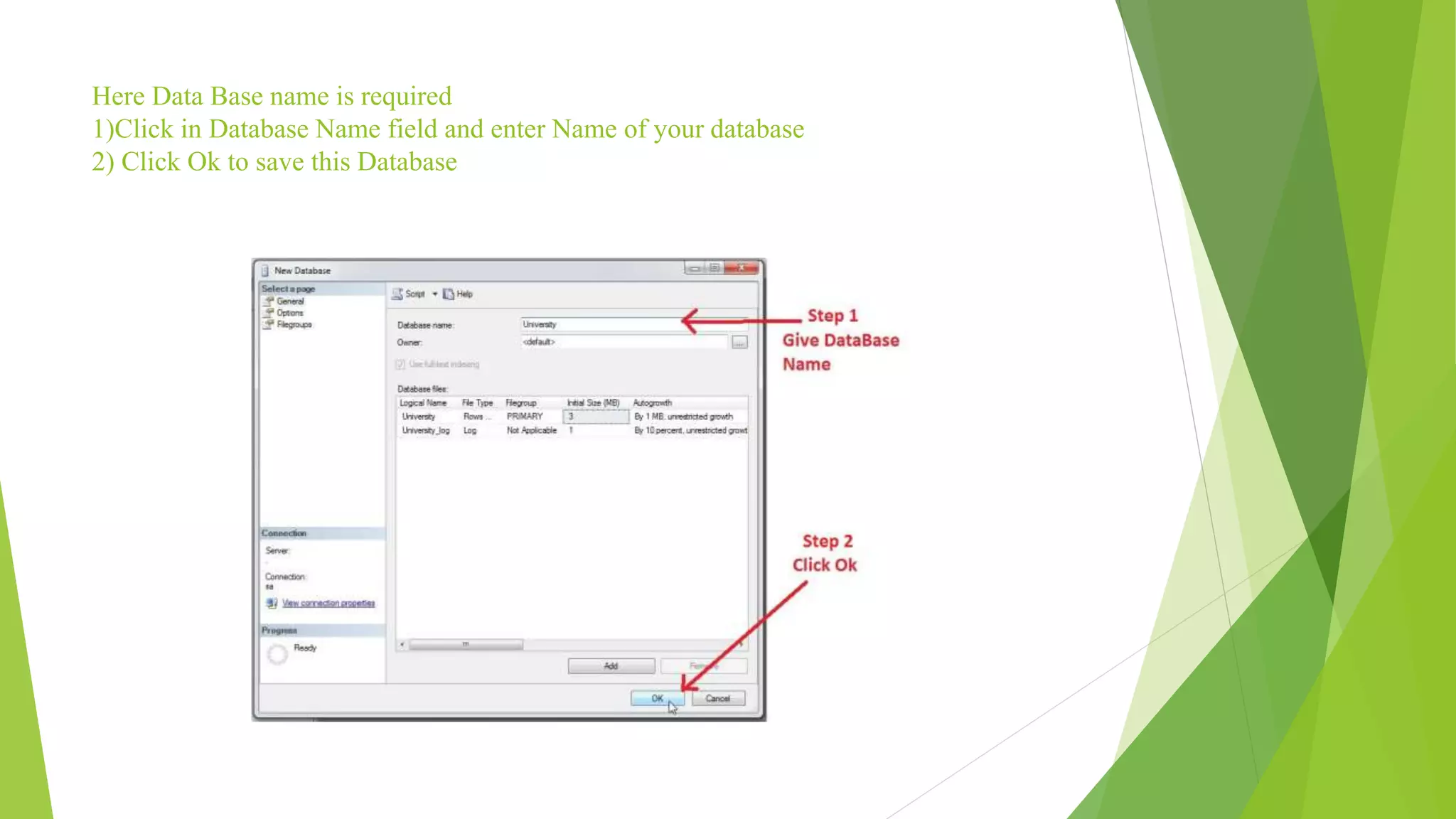 Gui creation of db and table | PPT | Free Download