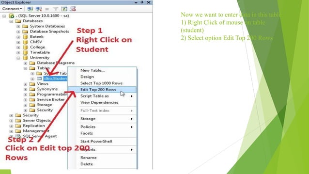 Gui creation of db and table | PPT