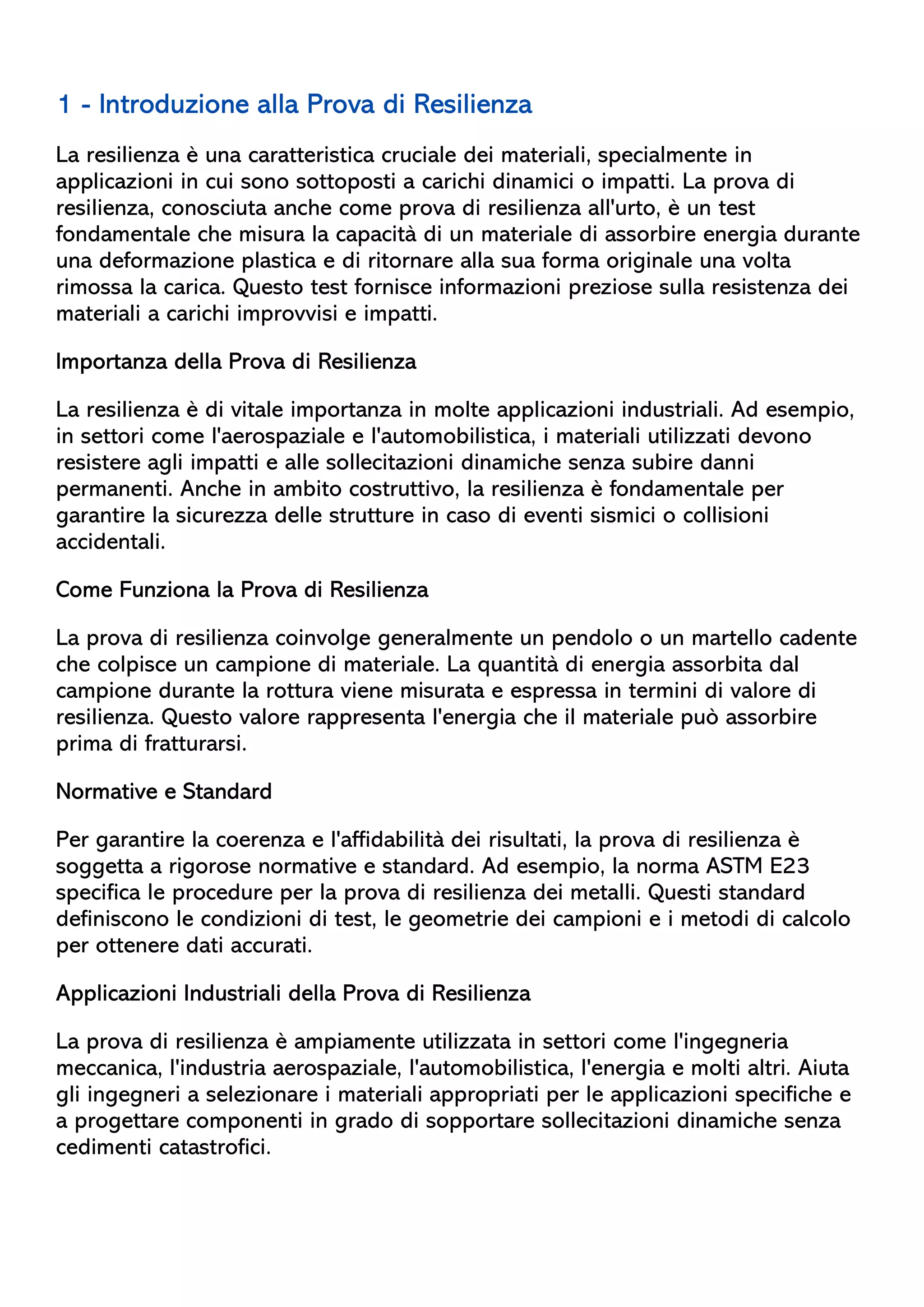 Guida completa prova di resilienza - material testing | PDF