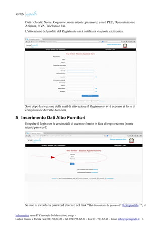 openappalti - albo fornitori & gare | PDF
