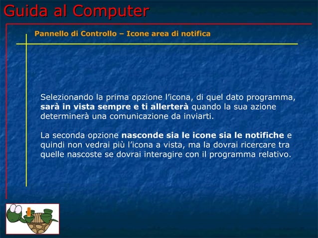 Guida al computer - Lezione 113 - Pannello di Controllo - Icone area di ...