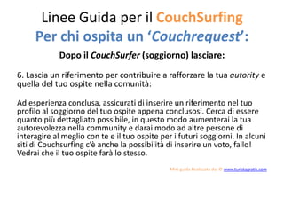 Guida al couchsurfing | PPTX | Travel Preparation and Advice | Travel