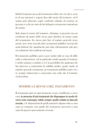 Guida Breve "COME FARE TESTAMENTO" con esempi pratici | PDF
