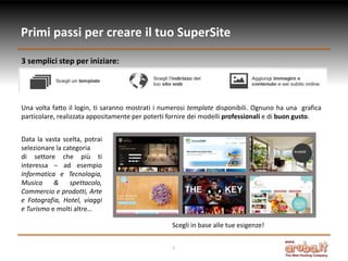 Aruba SuperSite - GUIDA: Semplici passi per imparare ad utilizzarlo | PPTX