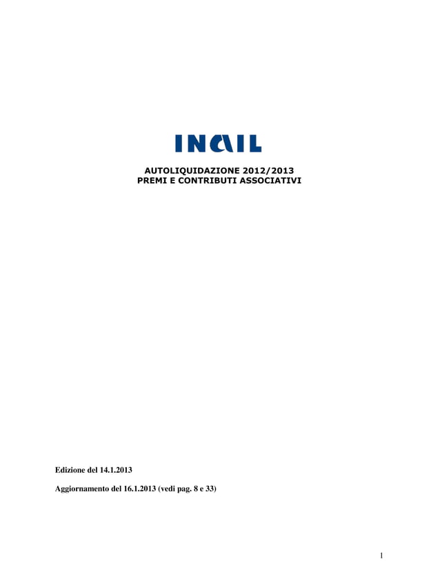 Guida autoliquidazione INAIL | PDF