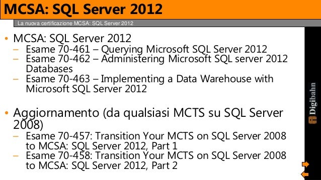 Guida esame 70 462 administering sql server 2012