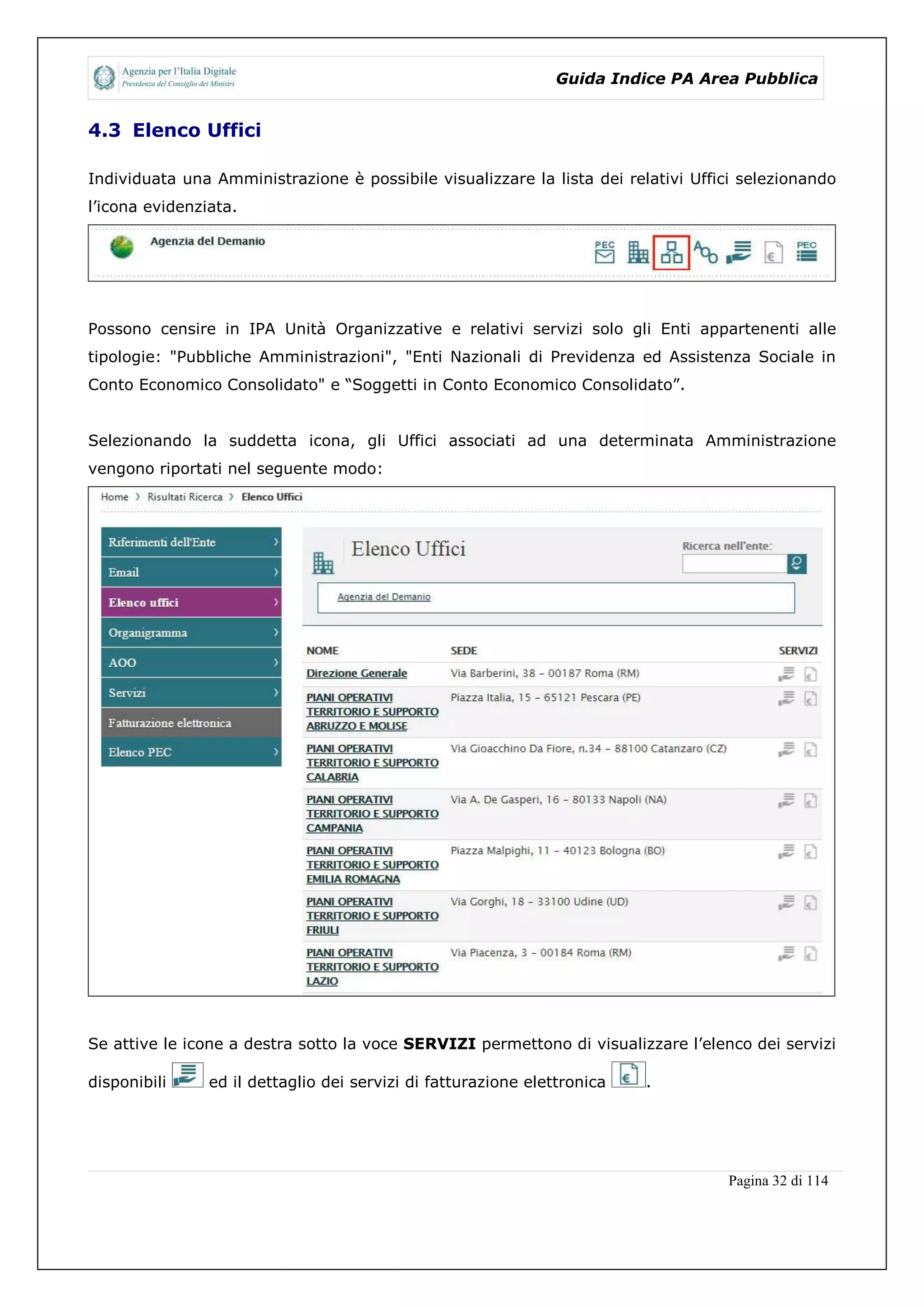 Guida indice pa area pubblica | PDF