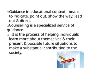 guidance and counselling ppt for B.Sc Nursing Students | PPTX