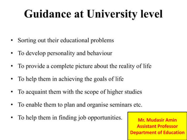 Guidance-Meaning, Nature, Need and Importance, Principles | PDF
