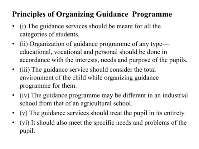 Guidance-Meaning, Nature, Need and Importance, Principles | PDF