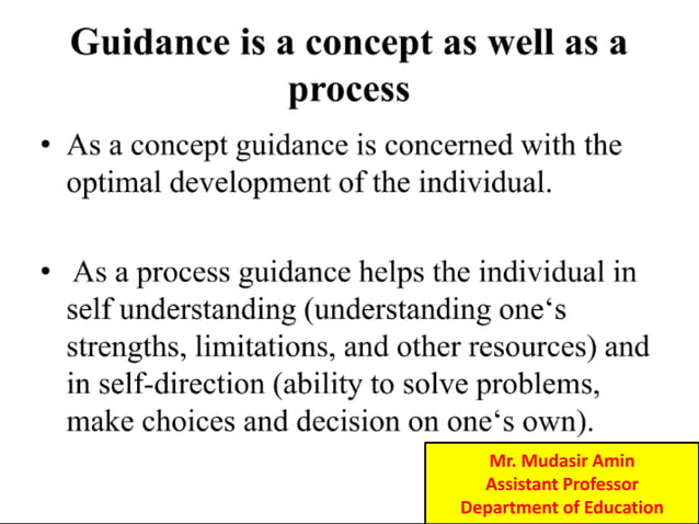 Guidance-Meaning, Nature, Need and Importance, Principles | PDF ...