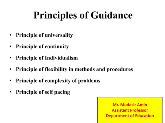 Guidance-Meaning, Nature, Need and Importance, Principles | PDF ...
