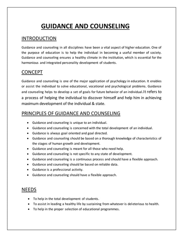 Guidance and counseling | DOCX | Vocational Training | Careers