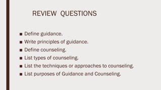 Guidance and counseling | PDF
