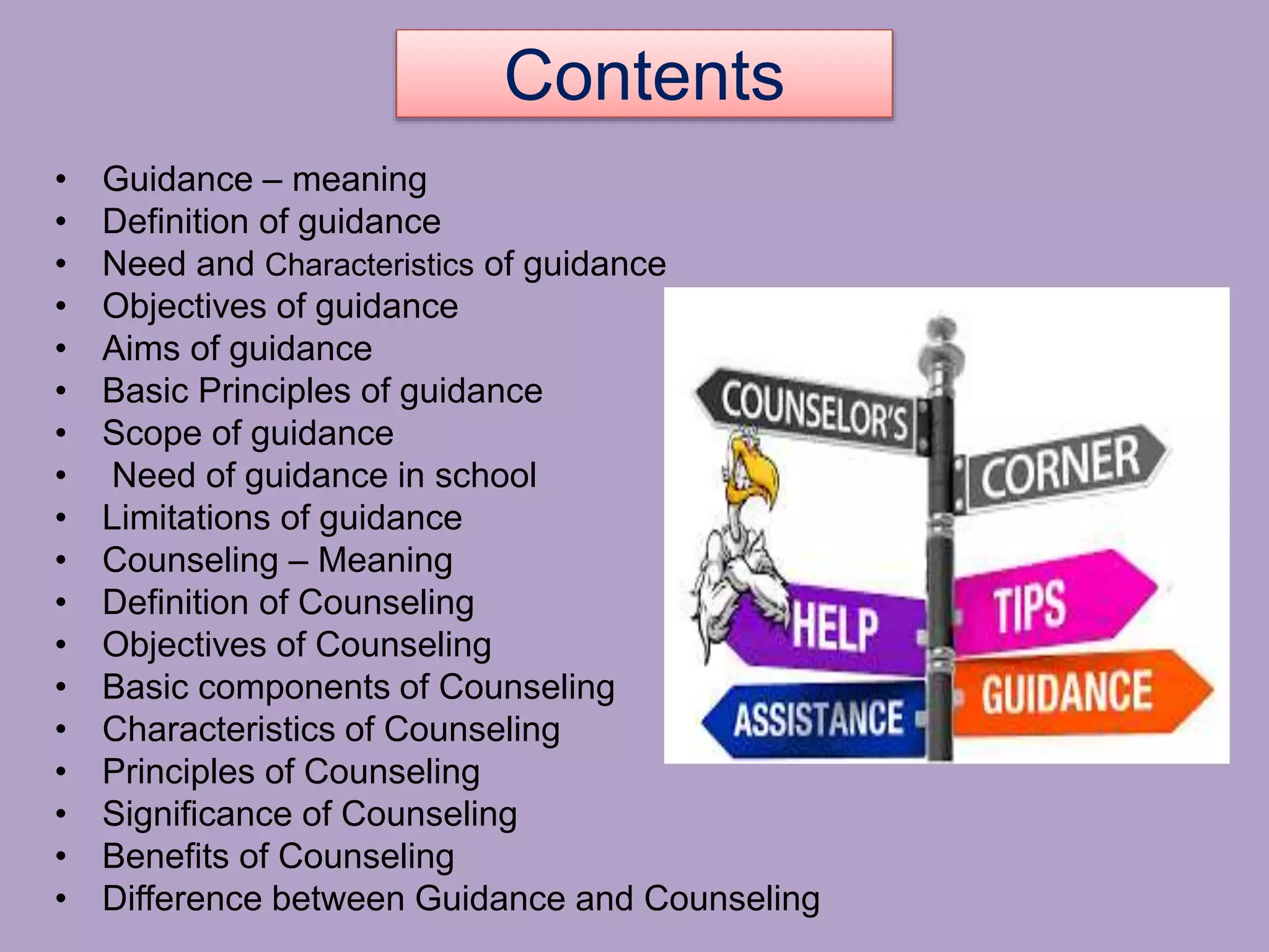 Guidance and counselling | PPTX | Mental Health | Diseases and Conditions