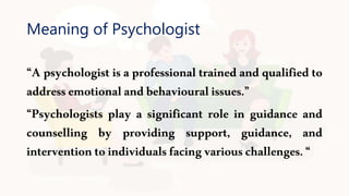 'Guidance and counselling- role of Psychologist in Guidance and ...