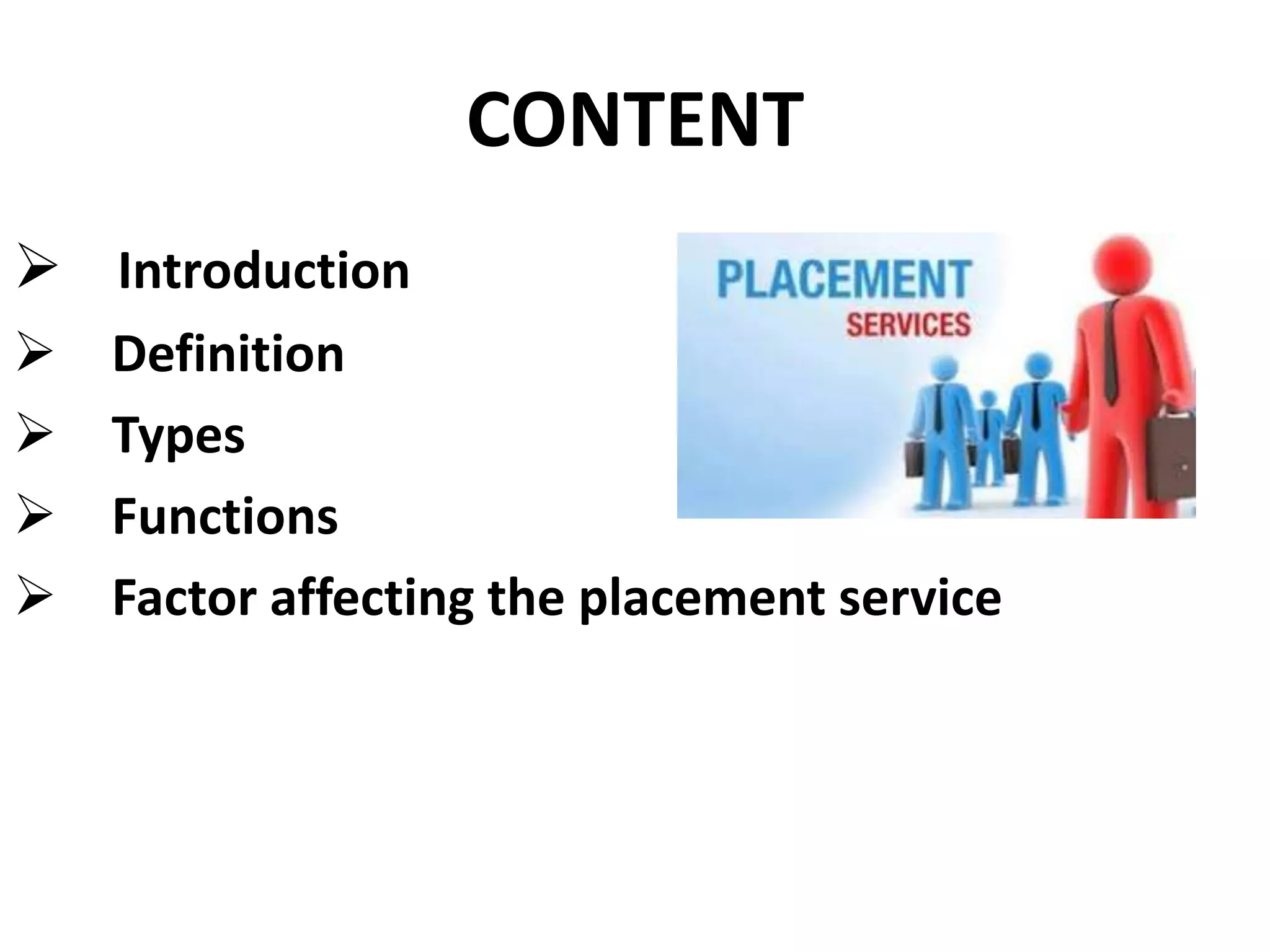 Placement service in schools | PPTX