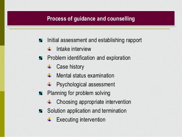 Guidance and Counselling: Assessment and Intervention