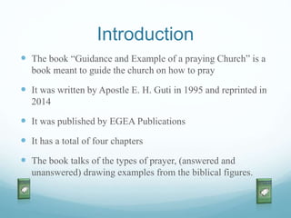 Guidance and example of a praying church | PPTX