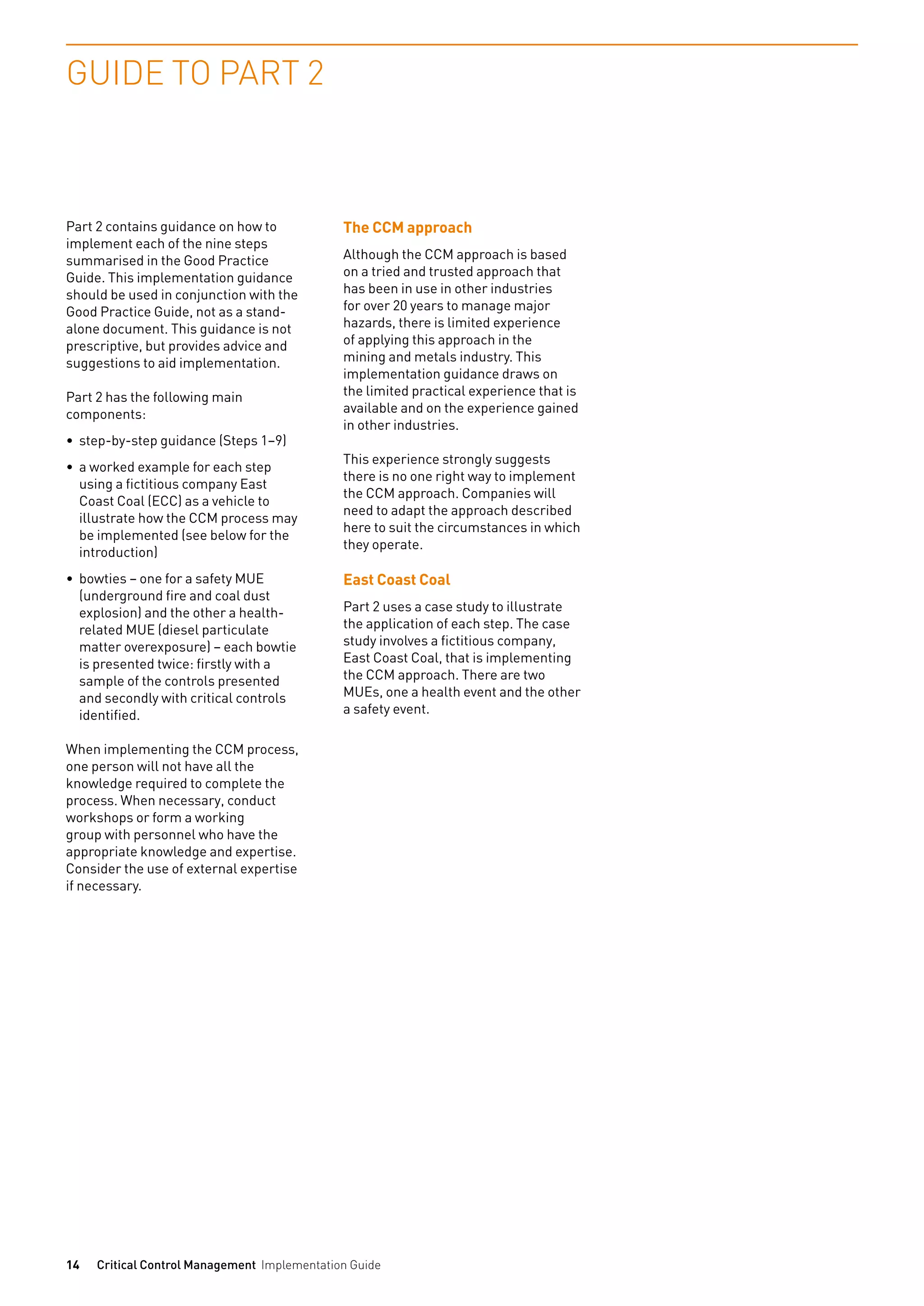 ICMM Critical Control Management Implementation Guide | PDF