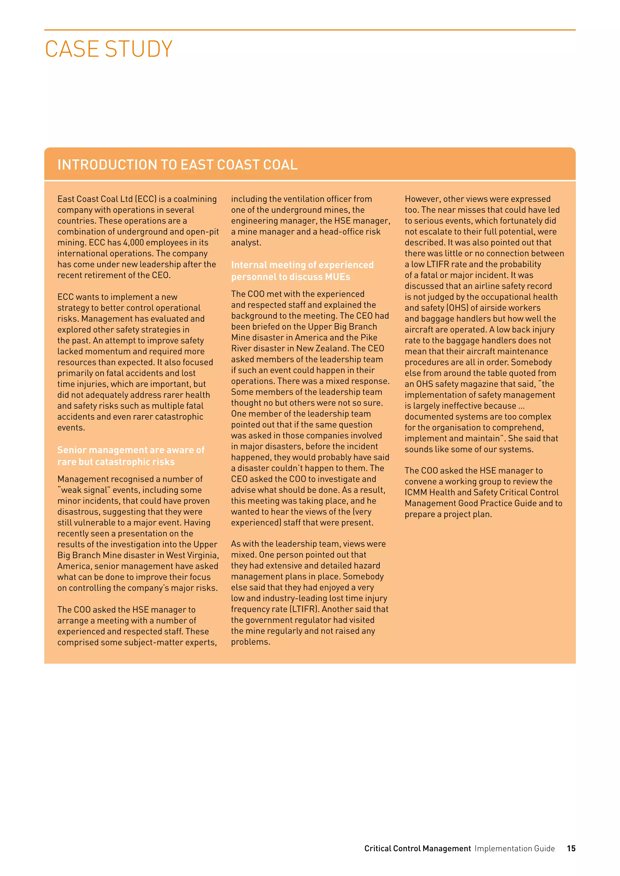 ICMM Critical Control Management Implementation Guide | PDF