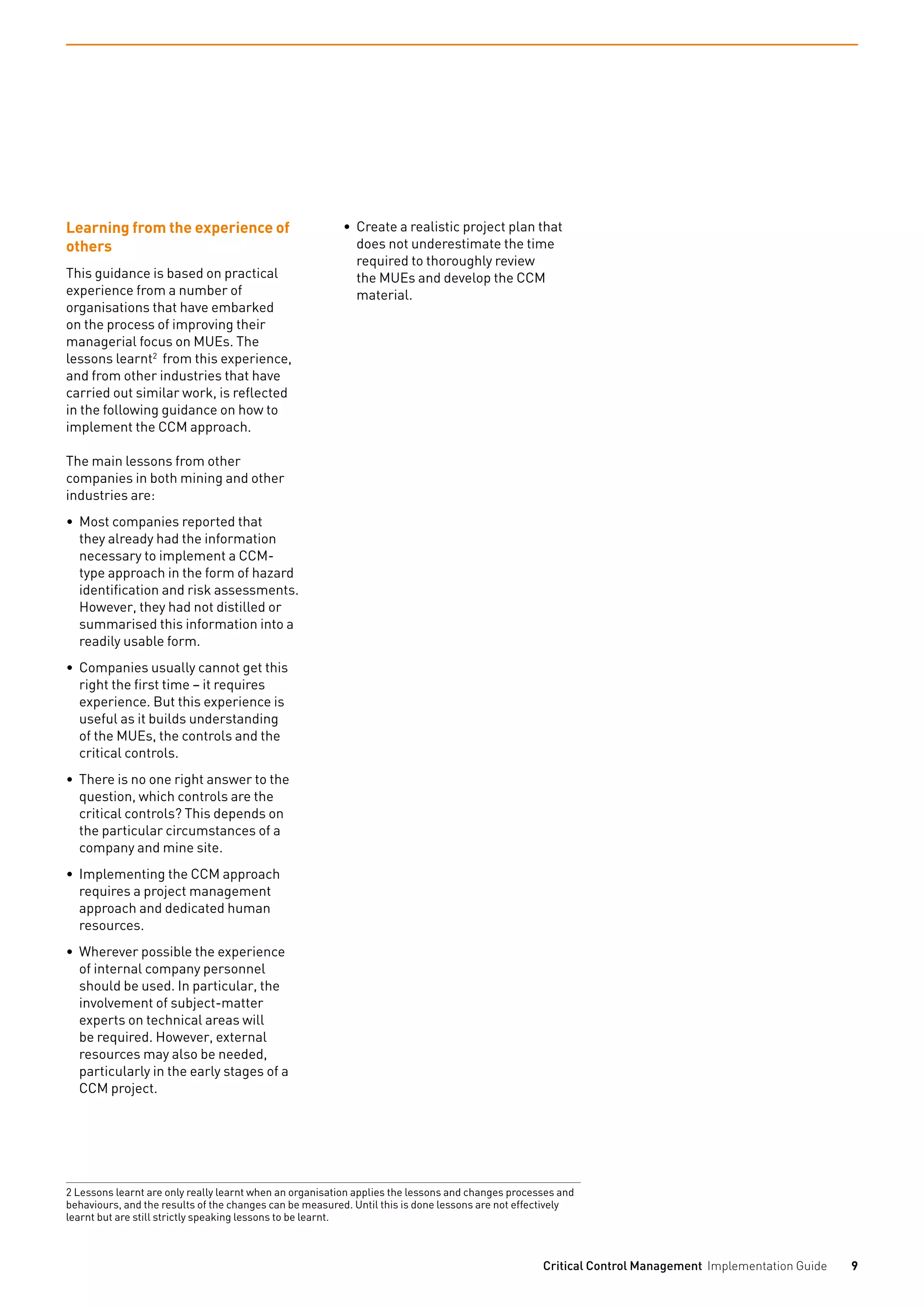 ICMM Critical Control Management Implementation Guide | PDF